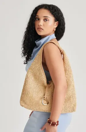 Dolce Vita Missie Raffia Shoulder Bag