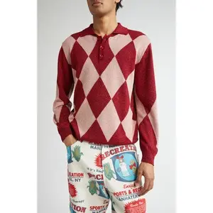 BODE Jockey Metallic Argyle Polo
