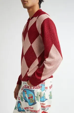 BODE Jockey Metallic Argyle Polo