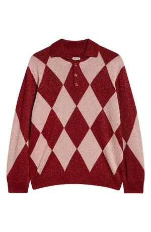 BODE Jockey Metallic Argyle Polo