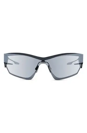 Givenchy Giv Cut Oversized Geometric Sunglasses - Shiny Palladium / Smoke Mirror