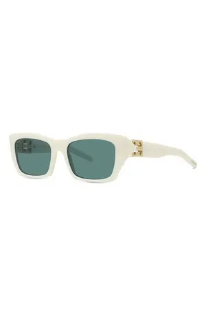 Givenchy 4g Logo Rectangular Sunglasses - White / Green