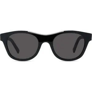 Givenchy 4g 50mm Geometric Sunglasses - Shiny Black / Smoke