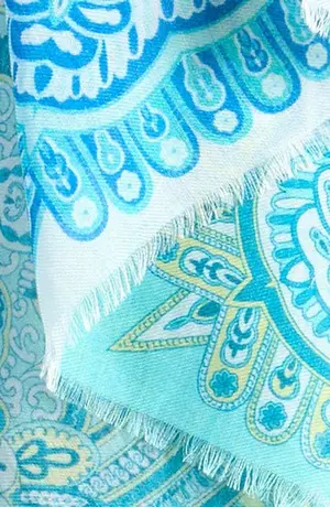 Echo Patchwork Tile Scarf - Aqua