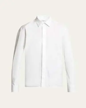 Saint Laurent Solid Cotton Sport Shirt - White