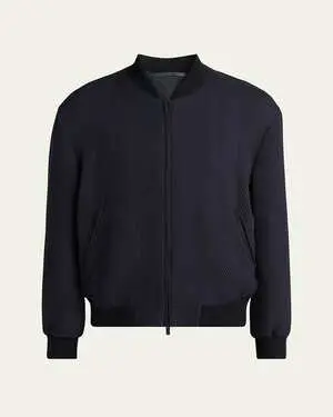 Giorgio Armani Raised Chevron Bomber Jacket