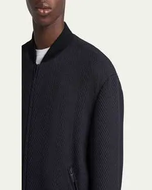 Giorgio Armani Raised Chevron Bomber Jacket