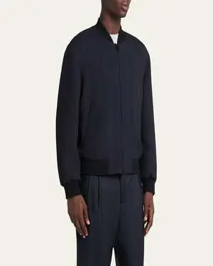 Giorgio Armani Raised Chevron Bomber Jacket