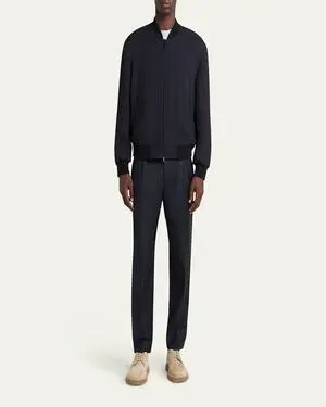 Giorgio Armani Raised Chevron Bomber Jacket
