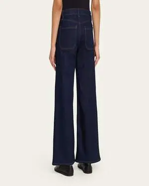 FRAME Le Slim Palazzo Modernist Pocket Jeans - Rinse