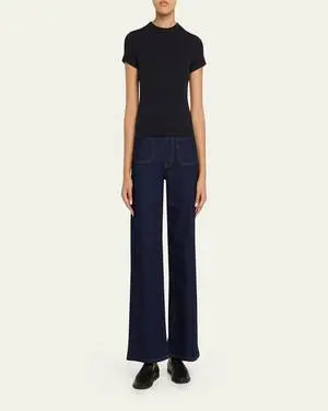 FRAME Le Slim Palazzo Modernist Pocket Jeans - Rinse