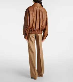 Saint Laurent Leather Bomber Jacket