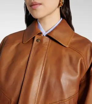 Saint Laurent Leather Bomber Jacket