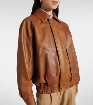 Saint Laurent Leather Bomber Jacket