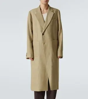 Our Legacy Robe Linen And Silk Overcoat - Beige