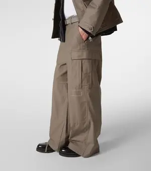 Sacai Cotton Cargo Trousers Taupe