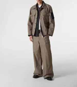 Sacai Cotton Cargo Trousers Taupe
