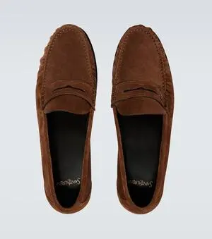 Saint Laurent Suede Penny Loafers
