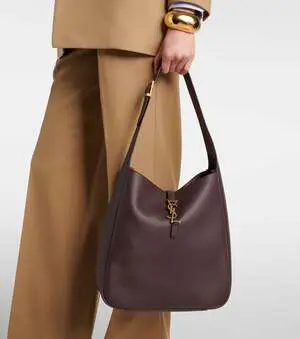 Saint Laurent Le 5 A 7 Large Leather Shoulder Bag - Brown