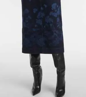 Erdem Floral Denim Midi Dress