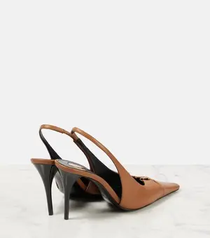Saint Laurent Babylone Breteuil 90 Leather Slingback Pumps