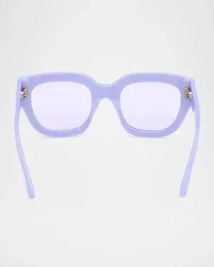 Emilio Pucci Butterfly Acetate Sunglasses Shiny Lilac Blue