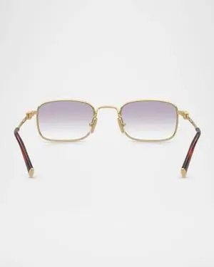 Miu Miu Rectangular Metal Sunglasses - Gold