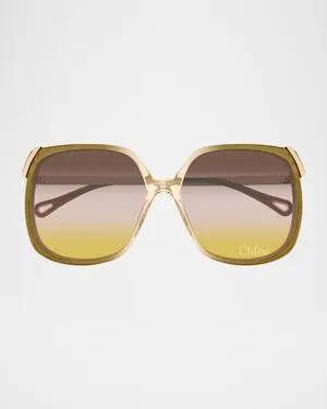 Chloé Chloé Acetate Sunglasses Gradient Brown