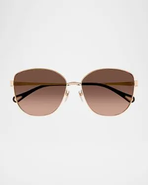 Chloé Butterfly Sunglasses - Shiny Rose Gold Chl
