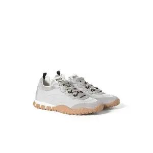 Miu Miu Tyre Technical Fabric And Suede Sneakers - Cloudy Gray