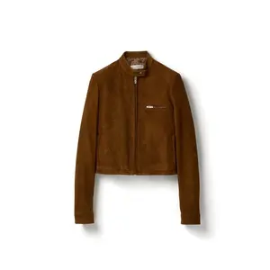 Miu Miu Suede Jacket - Olive Green