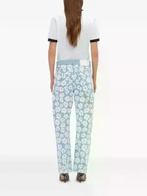 MSGM Floral-print Straight Leg Trousers