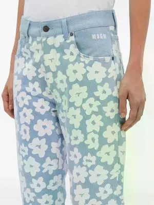 MSGM Floral-print Straight Leg Trousers