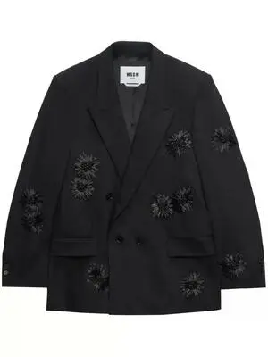 MSGM Floral-appliqué Blazer