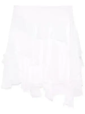 Alberta Ferretti Chiffon Mini Skirt - White