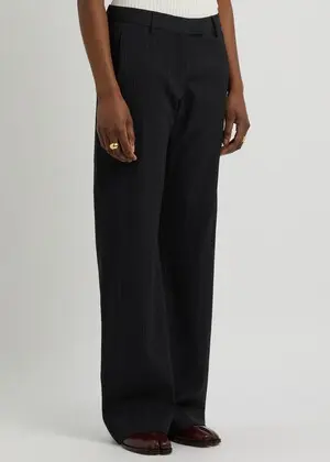 Acne Studios Pinstriped Straight-leg Twill Trousers - Navy