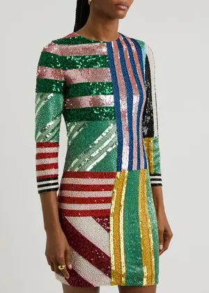 Alice + Olivia Delora Embellished Mini Dress