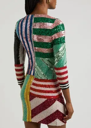 Alice + Olivia Delora Embellished Mini Dress
