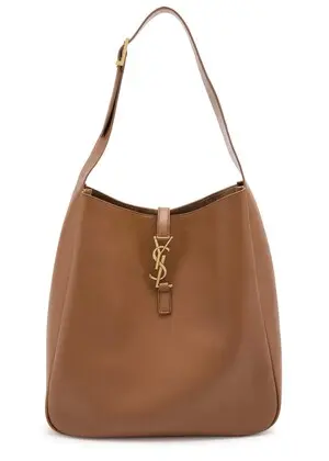 Saint Laurent Le 5 À 7 Large Leather Hobo Bag - Tan