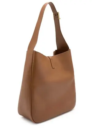 Saint Laurent Le 5 À 7 Large Leather Hobo Bag - Tan