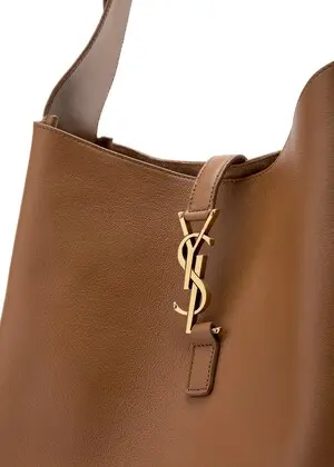 Saint Laurent Le 5 À 7 Large Leather Hobo Bag - Tan