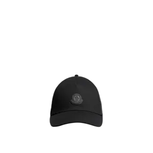 Moncler Cotton Gabardine Baseball Cap - Black