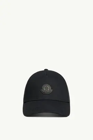 Moncler Cotton Gabardine Baseball Cap - Black