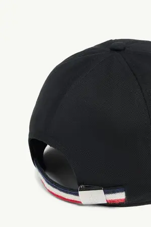 Moncler Cotton Gabardine Baseball Cap - Black
