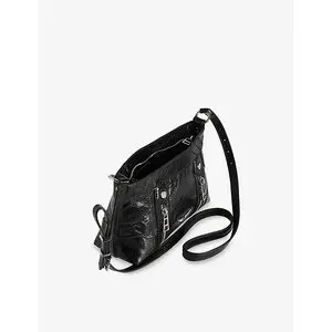 Zadig&Voltaire Wing-embellished Leather Shoulder Bag - Noir