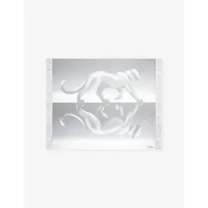 Cartier Panthère De Logo-embroidered Cashmere Blanket - Grey