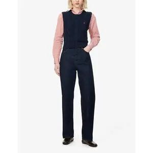 Polo Ralph Lauren Cable-knit Cotton Knitted Vest With Logo Embroidery - Hunter Navy