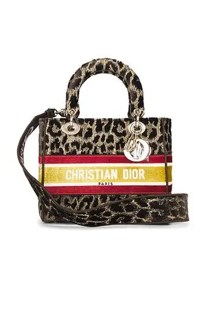 Dior Lady D-lite Leopard Handbag