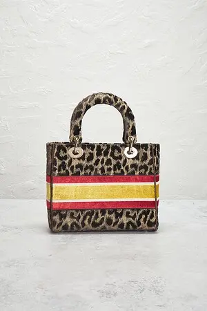 Dior Lady D-lite Leopard Handbag