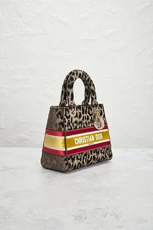 Dior Lady D-lite Leopard Handbag